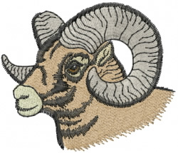 Ram Head Embroidery Design | EmbroideryDesigns.com