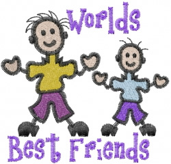 Worlds Best Friends Embroidery Design | EmbroideryDesigns.com