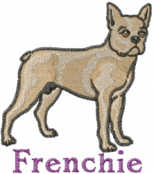 Frenchie Embroidery Design | EmbroideryDesigns.com