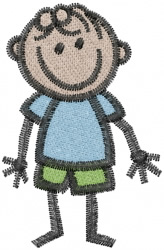 Little Boy Embroidery Design | EmbroideryDesigns.com