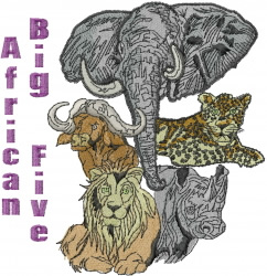 Big Five Embroidery Design | EmbroideryDesigns.com