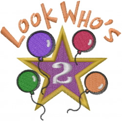 Look Whos 2 Embroidery Design | EmbroideryDesigns.com