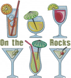 On The Rocks Embroidery Design | EmbroideryDesigns.com