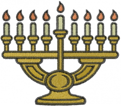 Hannukah Menorah Embroidery Design | EmbroideryDesigns.com