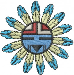 Hopi Sun Face Embroidery Design | EmbroideryDesigns.com