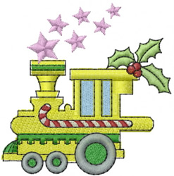 Christmas Train Embroidery Design | EmbroideryDesigns.com