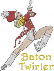 Baton Twirler Embroidery Design | EmbroideryDesigns.com