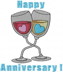 Happy Anniversary! Embroidery Design | EmbroideryDesigns.com