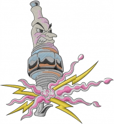 Spark Plug Embroidery Design | EmbroideryDesigns.com