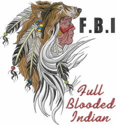 Full Blooded Indian Embroidery Design | EmbroideryDesigns.com