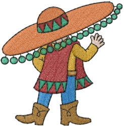 Man In Sombrero Embroidery Design | EmbroideryDesigns.com