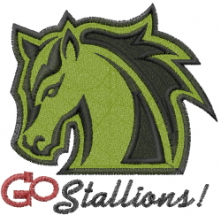 Go Stallions Embroidery Design | EmbroideryDesigns.com