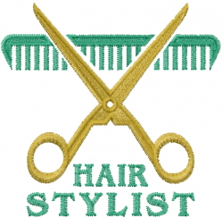 Hair Stylist Embroidery Design | EmbroideryDesigns.com