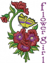 Flower Girl Embroidery Design | EmbroideryDesigns.com