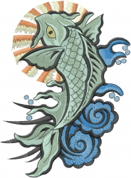 Koi Fish Embroidery Design | EmbroideryDesigns.com
