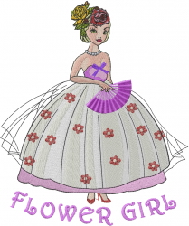 Flower Girl Embroidery Design | EmbroideryDesigns.com
