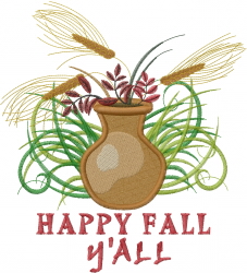Happy Fall Embroidery Design | EmbroideryDesigns.com