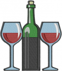 WIne Embroidery Design | EmbroideryDesigns.com