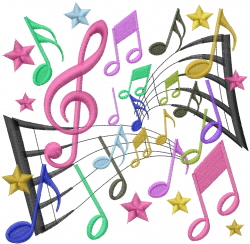 Musical Notes Embroidery Design | EmbroideryDesigns.com