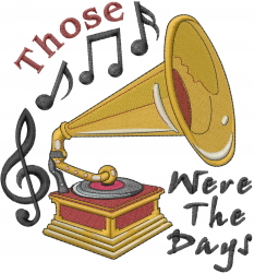 Record Player Embroidery Design | EmbroideryDesigns.com