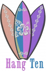 Hang Ten Embroidery Design | EmbroideryDesigns.com