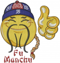 Fu Manchu Embroidery Design | EmbroideryDesigns.com