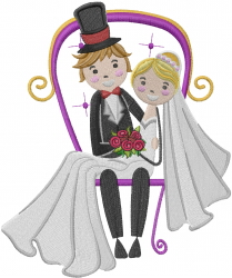 Bride and Groom Embroidery Design | EmbroideryDesigns.com