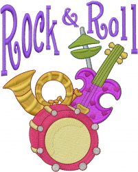 Rock & Roll Embroidery Design | EmbroideryDesigns.com