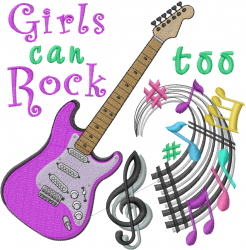 Girls Rock Embroidery Design | EmbroideryDesigns.com