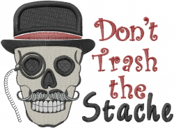 Trash Stache Embroidery Design | EmbroideryDesigns.com