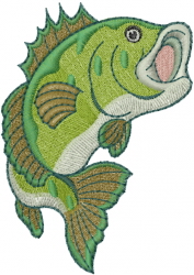 Bass Fish Embroidery Design | EmbroideryDesigns.com