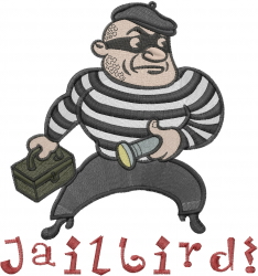 Jailbird Man Embroidery Design | EmbroideryDesigns.com