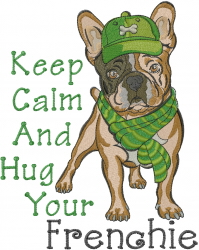 Hug Your Frenchie Embroidery Design | EmbroideryDesigns.com