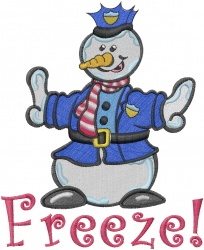 Snowman Freeze Embroidery Design | EmbroideryDesigns.com