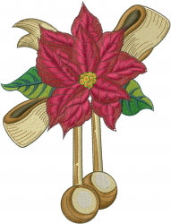 Christmas Pointsetta Ornament Embroidery Design | EmbroideryDesigns.com