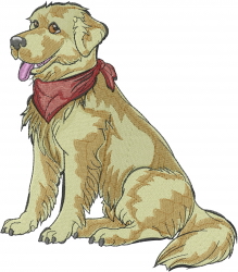 Golden Retriever Embroidery Design | EmbroideryDesigns.com