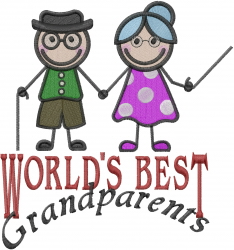 Worlds Best Grandparents Embroidery Design | EmbroideryDesigns.com