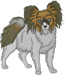 Papillon Dog Embroidery Design | EmbroideryDesigns.com