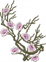 Sakura Branch Embroidery Design | EmbroideryDesigns.com