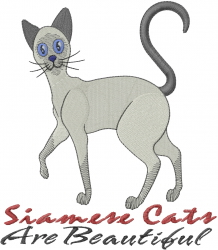 Beautiful Siamese Cats Embroidery Design | EmbroideryDesigns.com