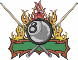 Pool Cue Embroidery Design | EmbroideryDesigns.com
