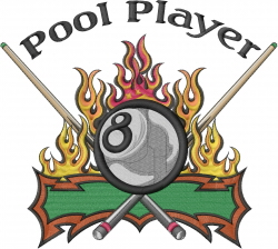 Pool Player Embroidery Design | EmbroideryDesigns.com