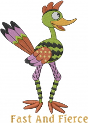 Fast And Fierce Roadrunner Embroidery Design | EmbroideryDesigns.com