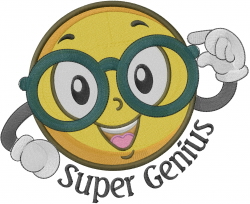 Super Genius Smiley Face Embroidery Design | EmbroideryDesigns.com