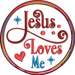 Jesus Loves Me Embroidery Design | EmbroideryDesigns.com