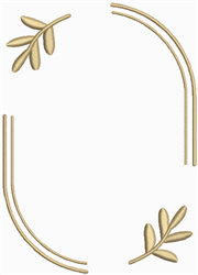 Oval Leaf Frame Embroidery Design | EmbroideryDesigns.com