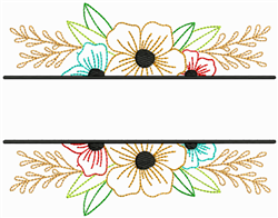 Flower Split Embroidery Design | EmbroideryDesigns.com
