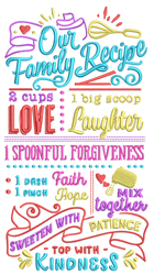 Family Recipe Embroidery Design | EmbroideryDesigns.com