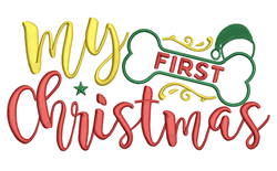 My First Christmas Embroidery Design | EmbroideryDesigns.com