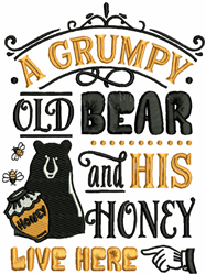 Grumpy Old Bear Embroidery Design | EmbroideryDesigns.com
